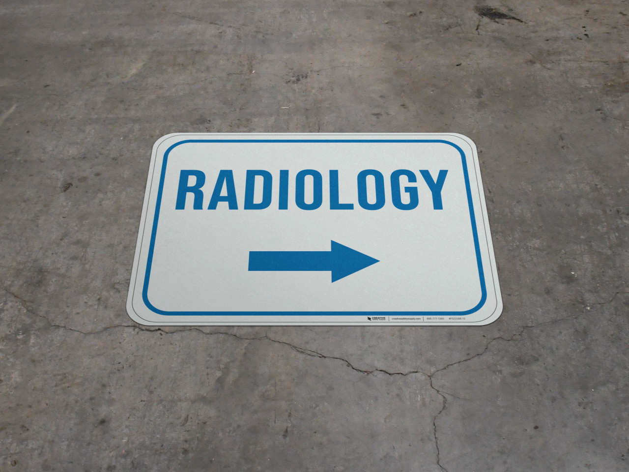 Radiology Arrow Right Rectangular - Floor Sign
