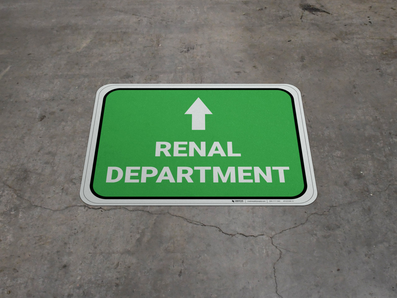 Renal Department Arrow Straight Rectangular - Floor Sign