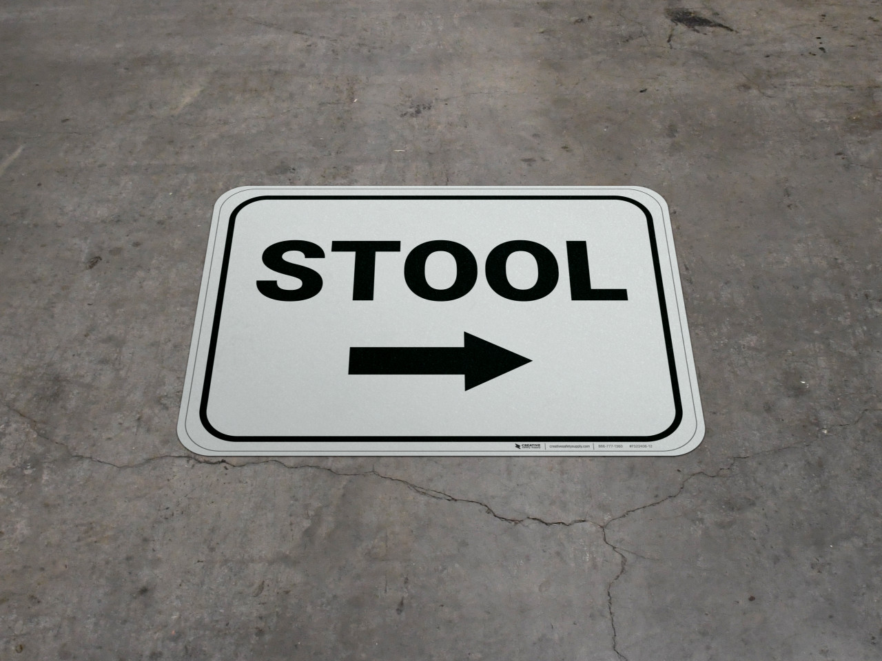 Stool Arrow Right Rectangular - Floor Sign