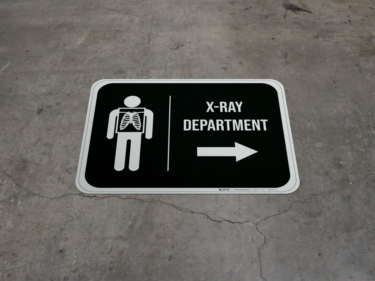 X-Ray Department Arrow Right Rectangular - Floor Sign