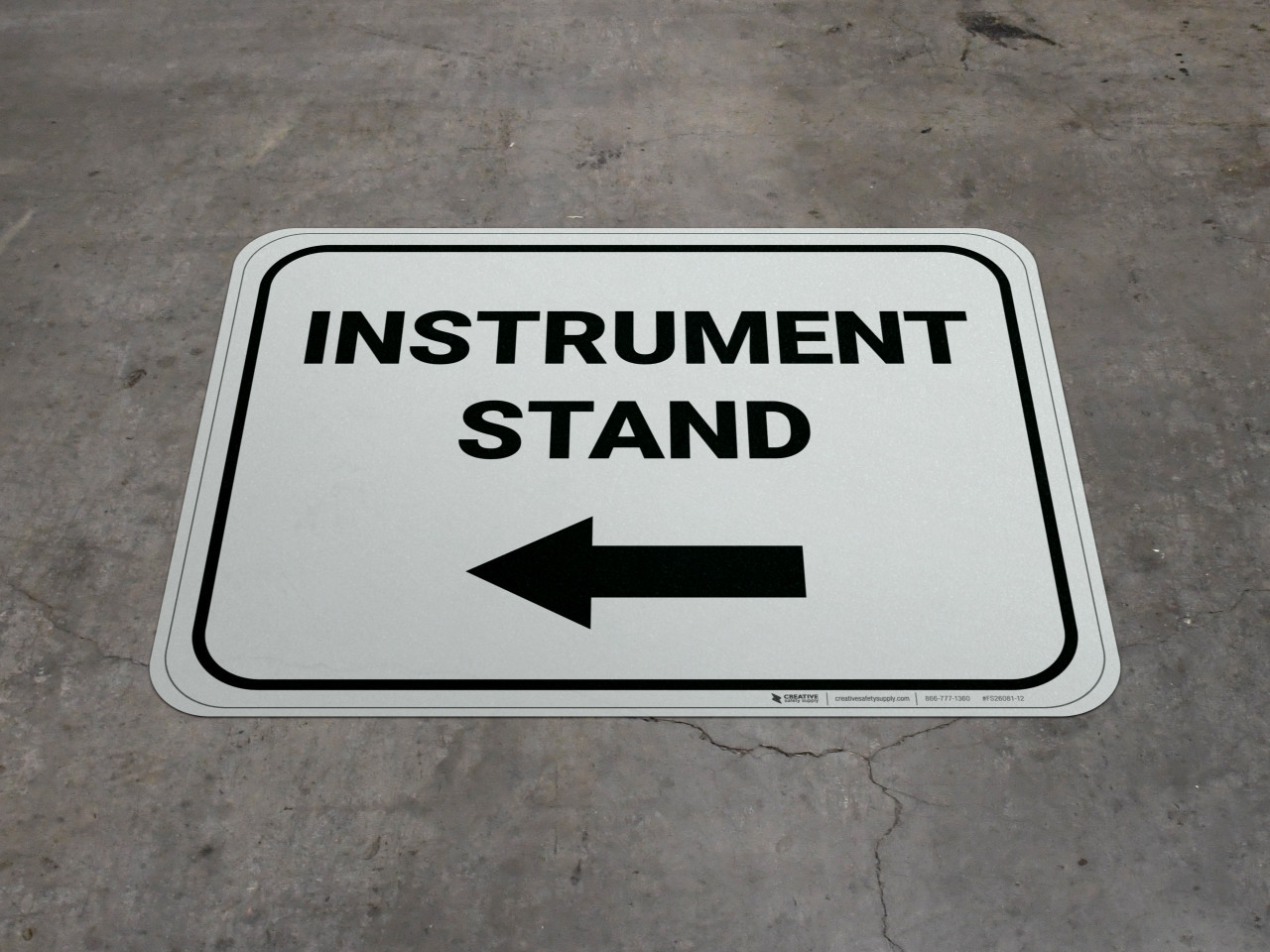Instrument Stand Arrow Left Rectangular - Floor Sign