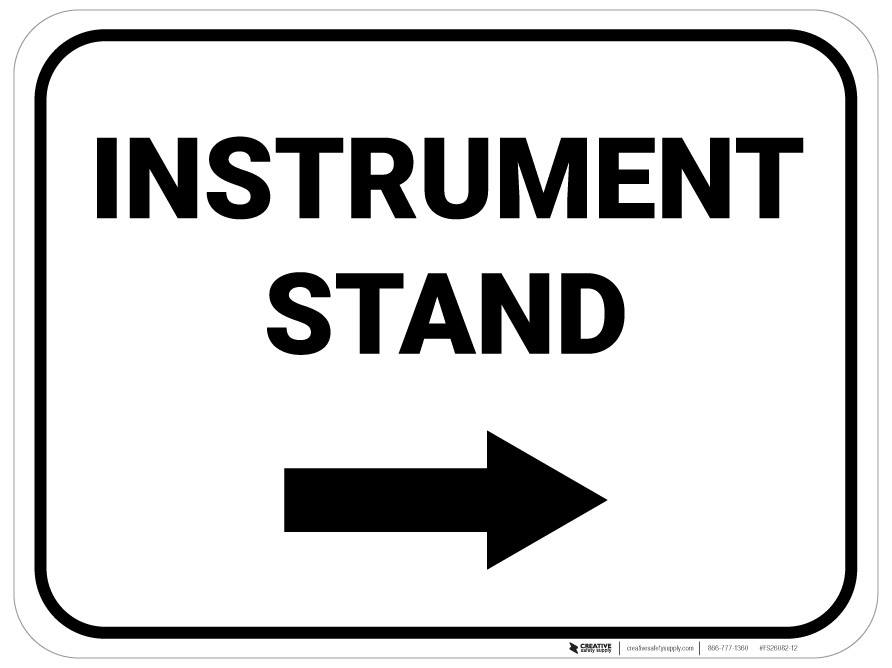 Instrument Stand Arrow Right Rectangular - Floor Sign