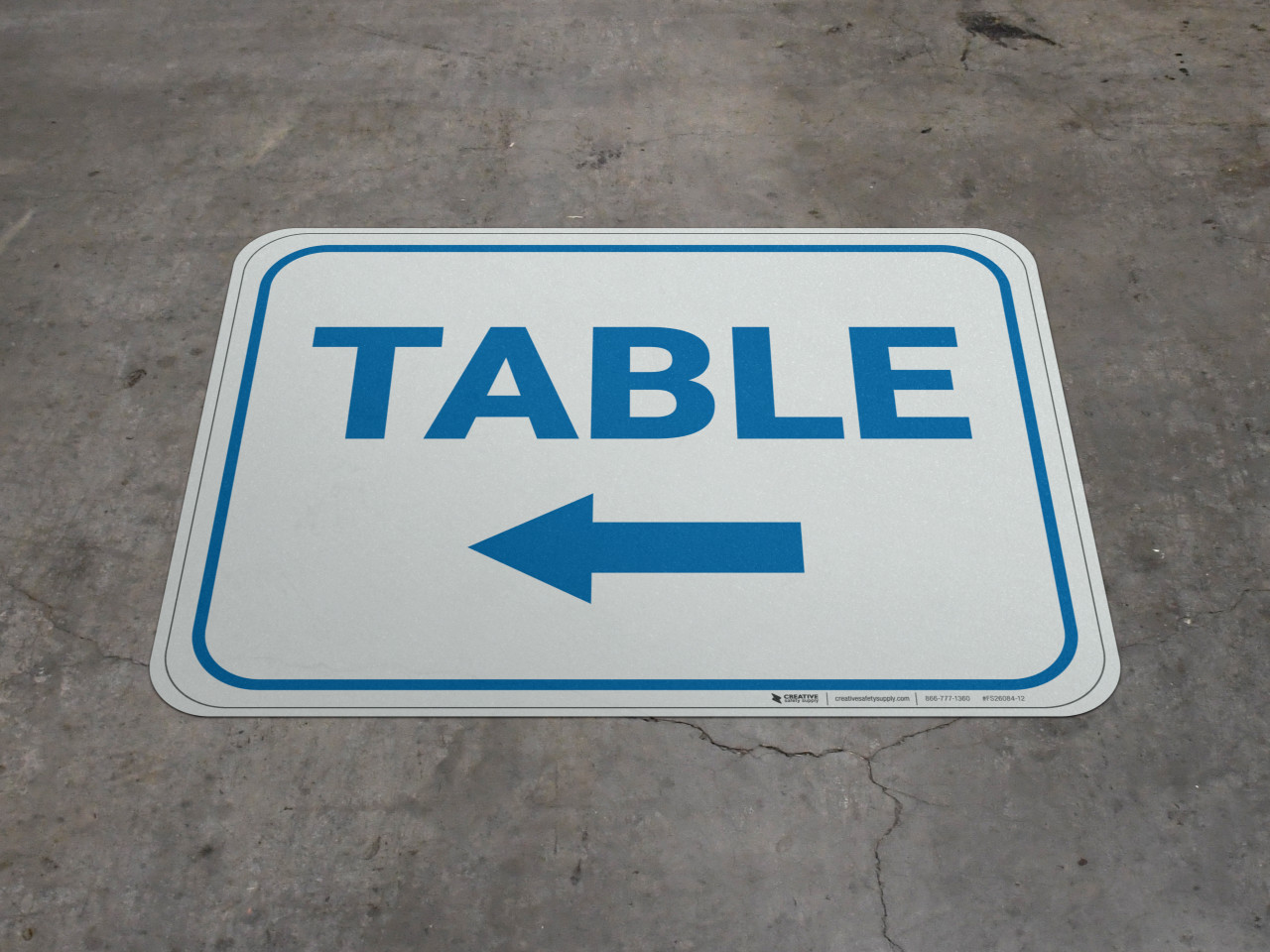 Table Arrow Left Rectangular - Floor Sign