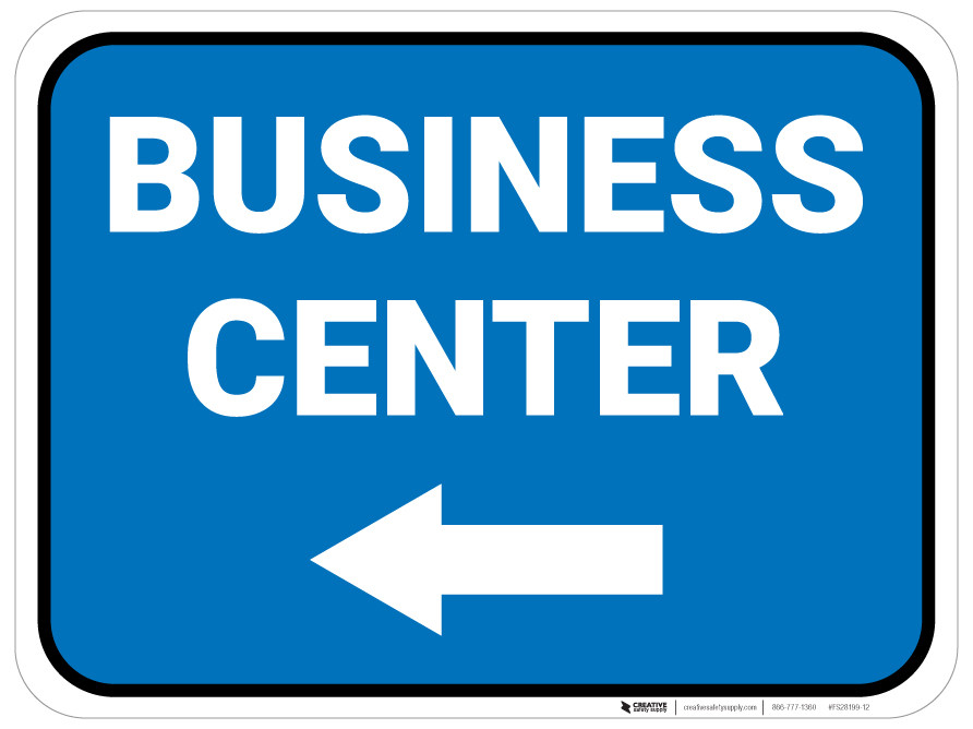 Business Center Arrow Left Rectangular - Floor Sign | Creative Safety ...