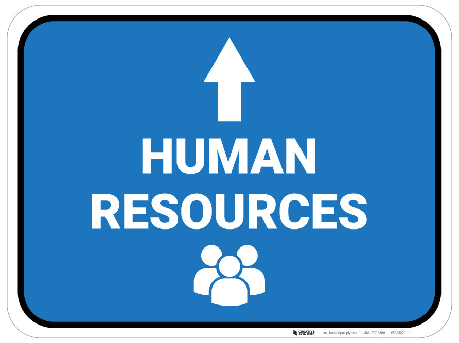 Human Resources Arrow Straight Rectangular - Floor Sign