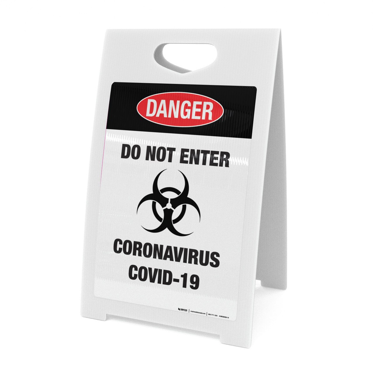 Danger: Do Not Enter (Biohazard) - A-Frame Sign | Creative Safety Supply