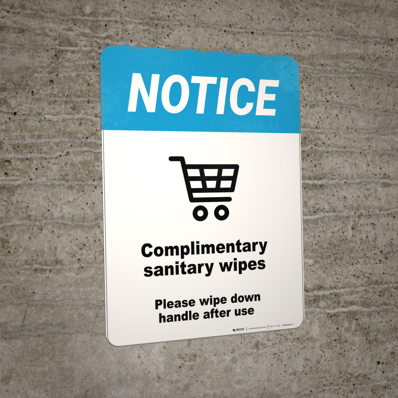 Notice: Complimentary Sanitary Wipess Please Wipe Down Cart After Use ...