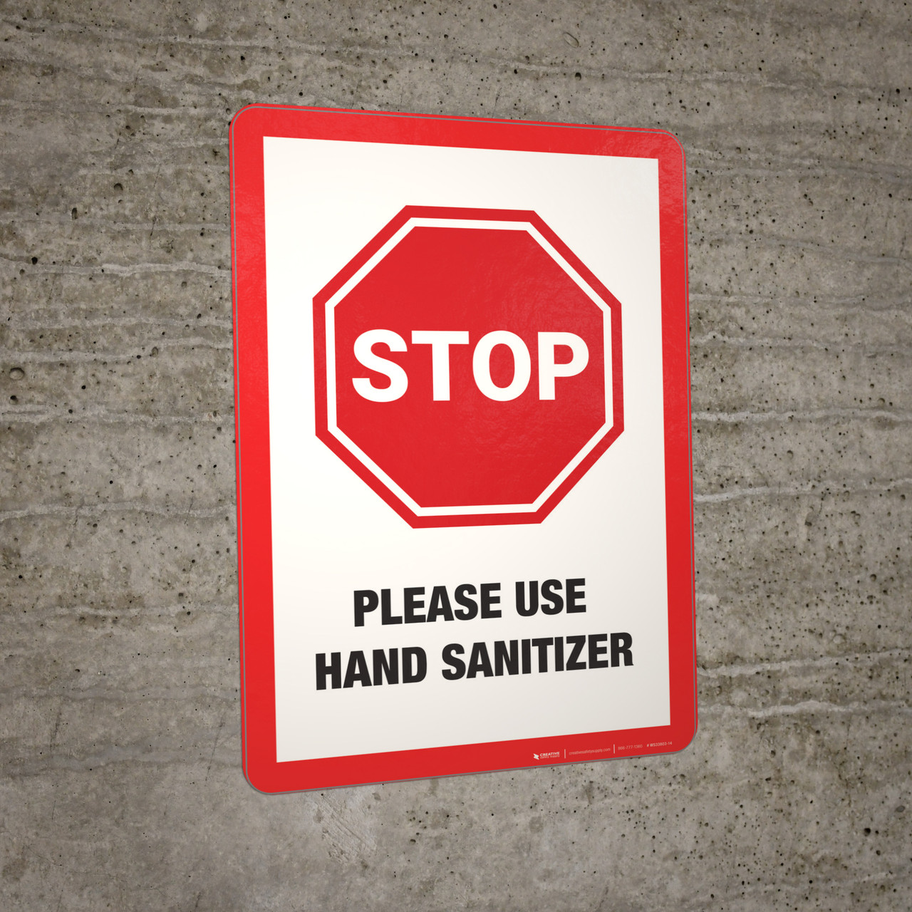 Stop: Please Use Hand Sanitizer - Wall Sign