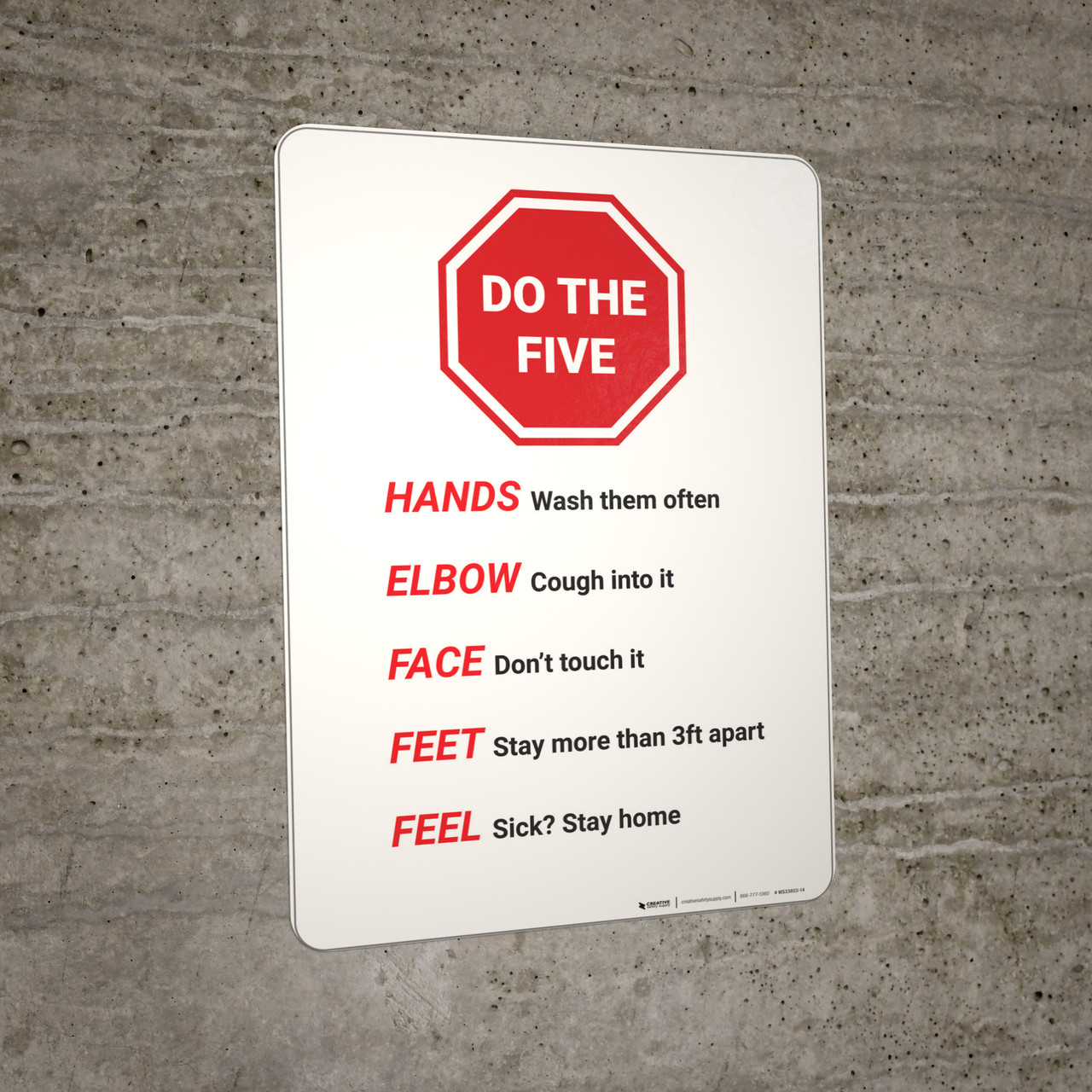 Do The Five Stop Sign Graphic - Wall Sign