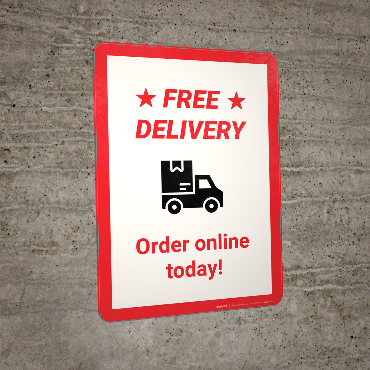 Free Delivery: Order Online Today! - Wall Sign