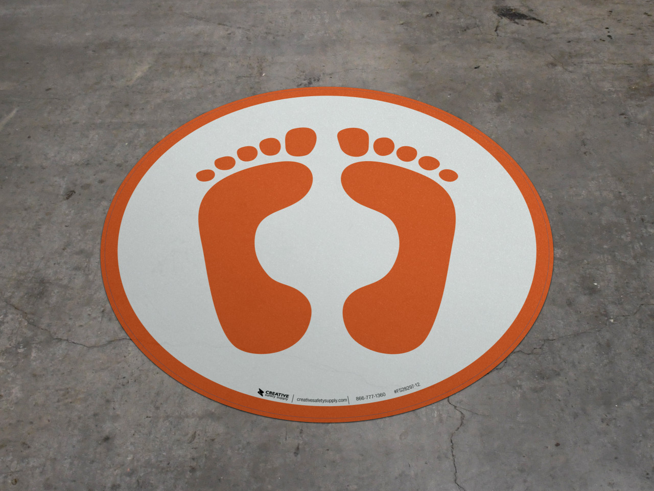 Footprint Icon (Red) - Floor Sign | Creative Safety Supply