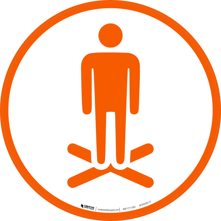 Stand Here Icon Only - Floor Sign | Creative Safety Supply