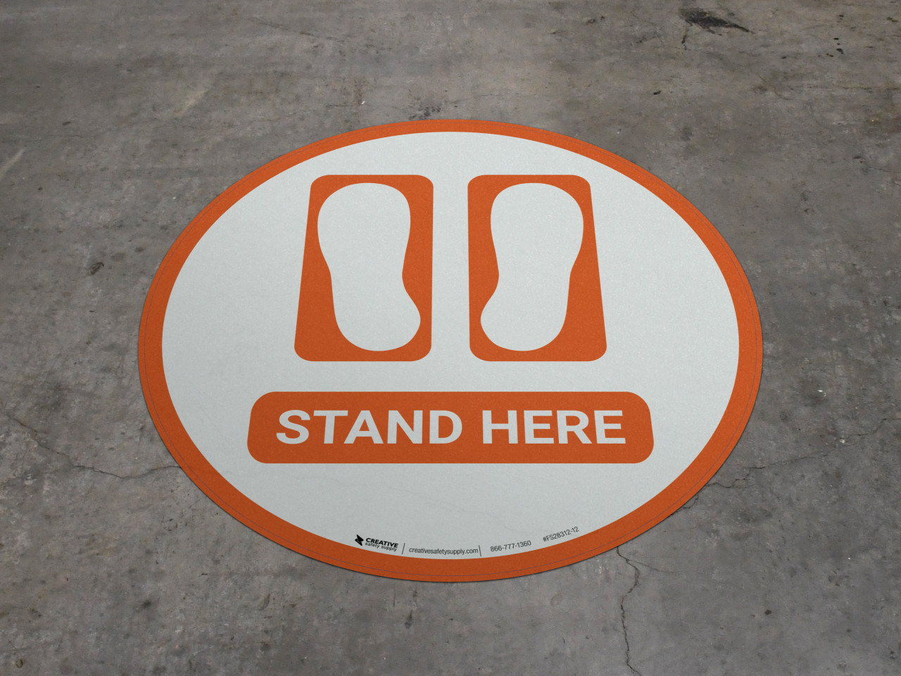 Stand Here with Feet Icon - Floor Sign | Creative Safety Supply