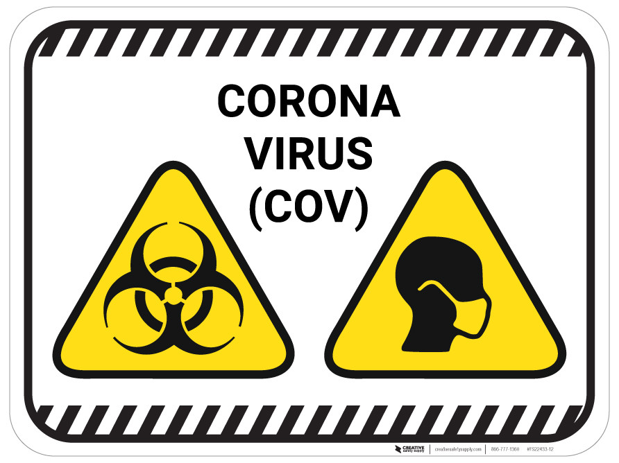 Corona Virus COV with Icons - Floor Sign | Creative Safety Supply