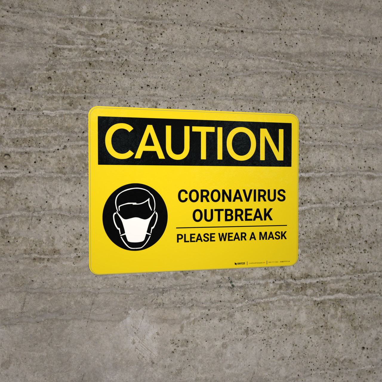 Caution: Coronavirus Outbreak Please Wear Masks with Icon Landscape ...