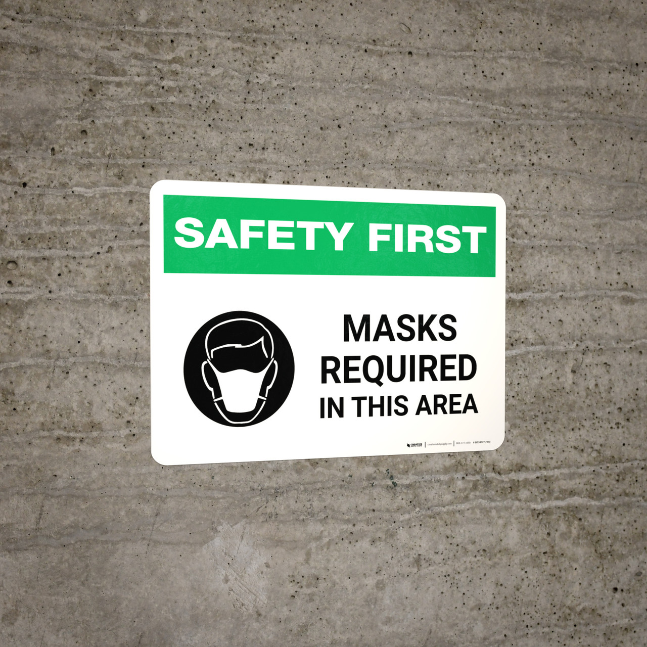 Safety First: Masks Required In This Area with Icon Landscape - Wall ...