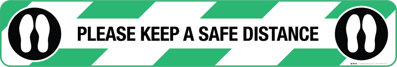 Please Keep A Safe Distance Feet Icon - Social Distancing Strip