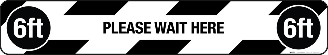 Please Wait Here 6Ft - Social Distancing Strip | Creative Safety Supply