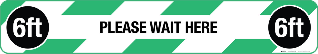 Please Wait Here 6Ft - Social Distancing Strip | Creative Safety Supply