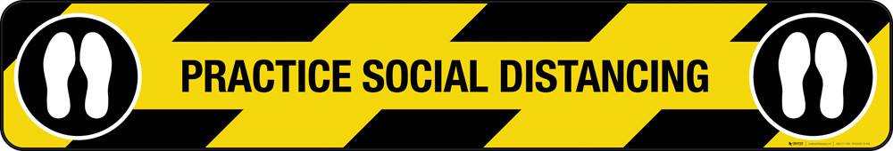 Practice Social Distancing Feet Icon - Social Distancing Strip