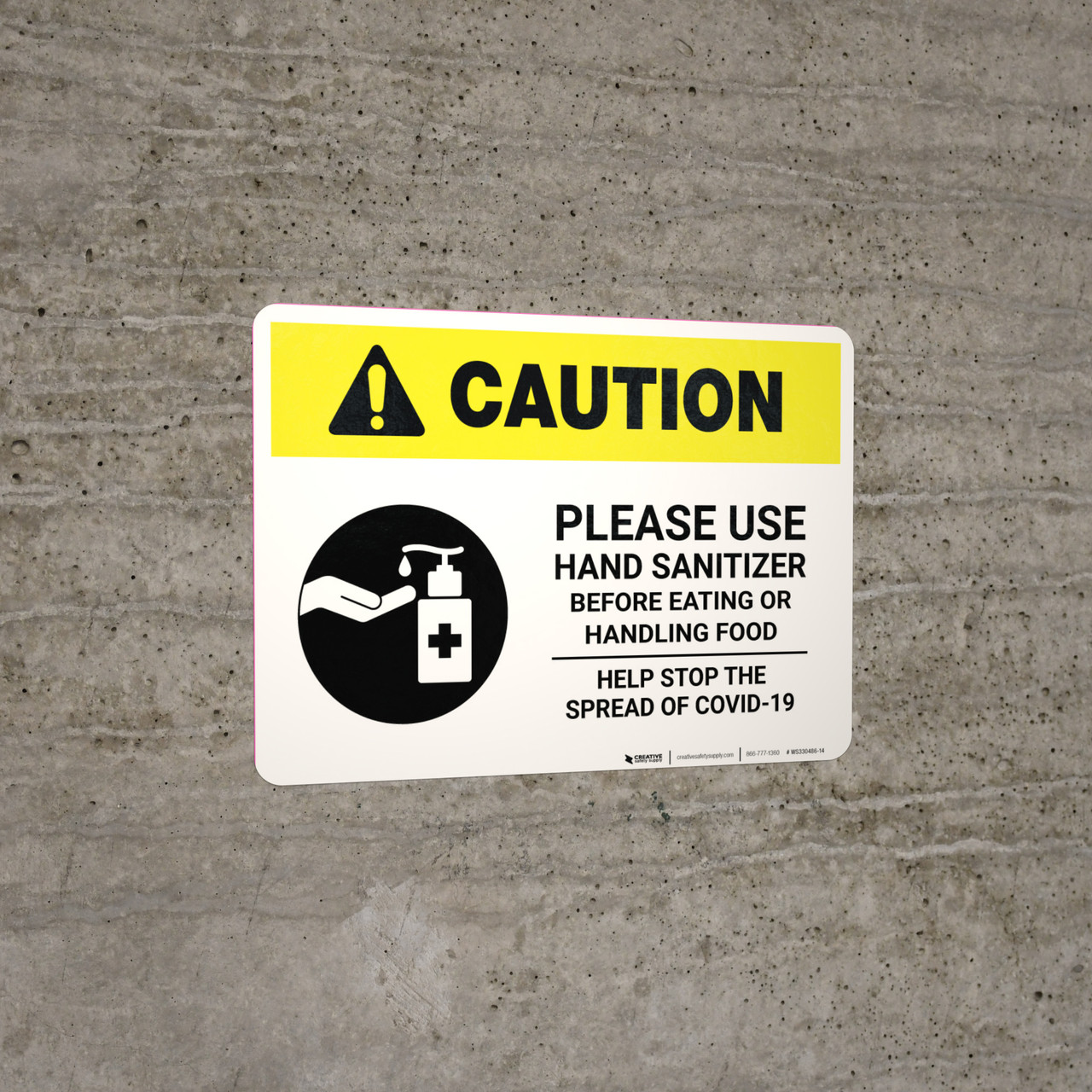 Caution: Please Use Hand Sanitizer - Before Eating or Handling Food ...