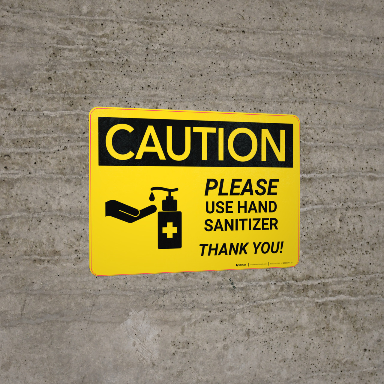 Caution: Please Use Hand Sanitizer - Thank you with Icon Landscape ...