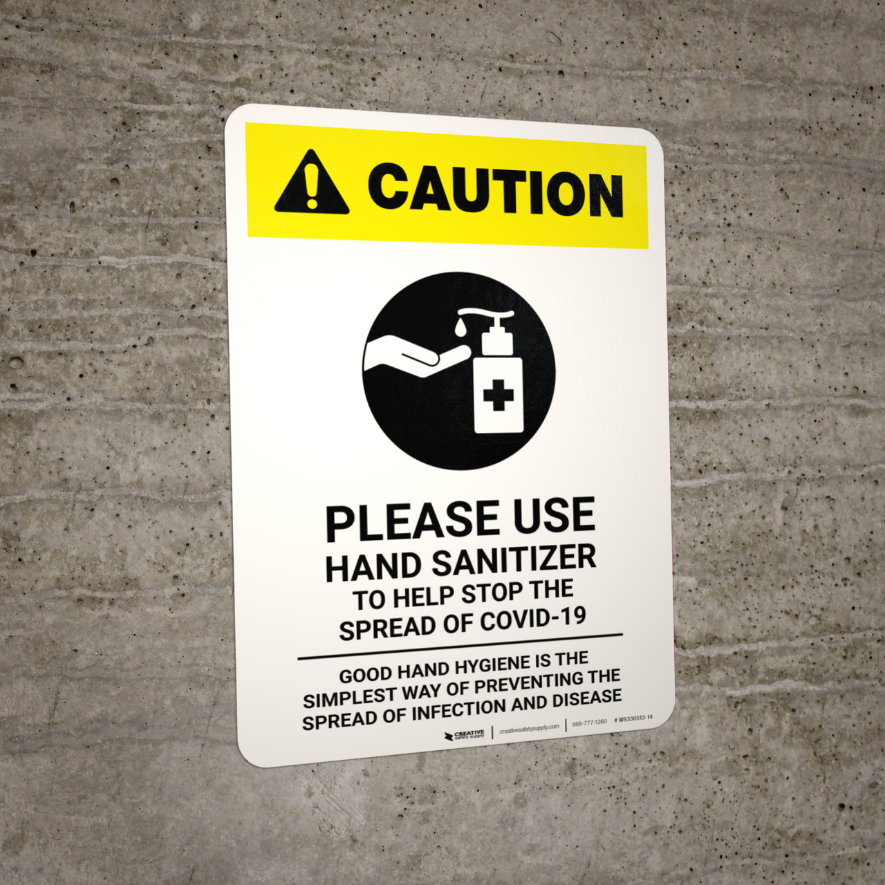 Caution: Please Use Hand Sanitizer - Good Hand Hygiene with Icon ...