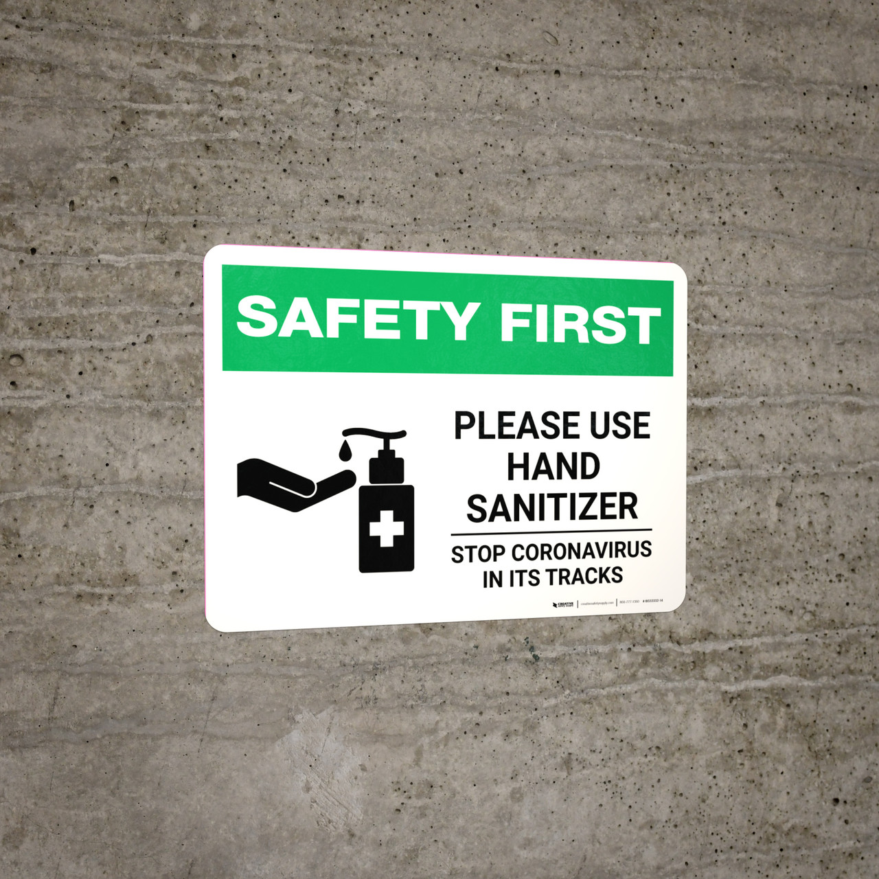 Safety First: Please Use Hand Sanitizer - Stop Coronavirus with Icon ...