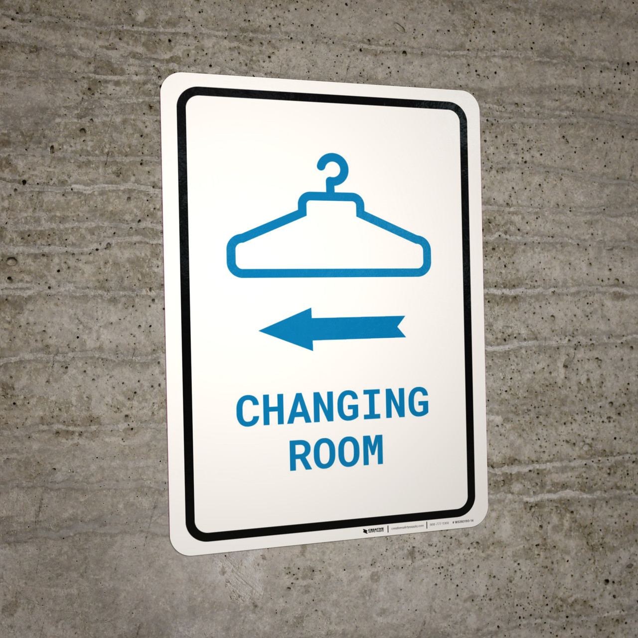 Changing Room Left Arrow with Icon Portrait v2 - Wall Sign