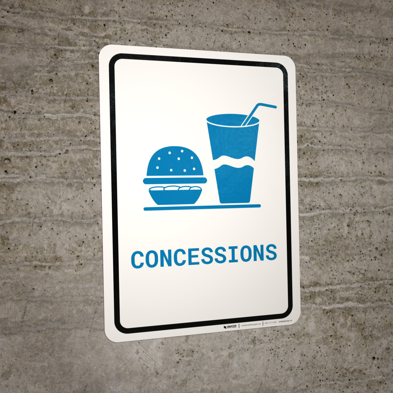 Concessions with Icon Portrait v2 - Wall Sign | Creative Safety Supply