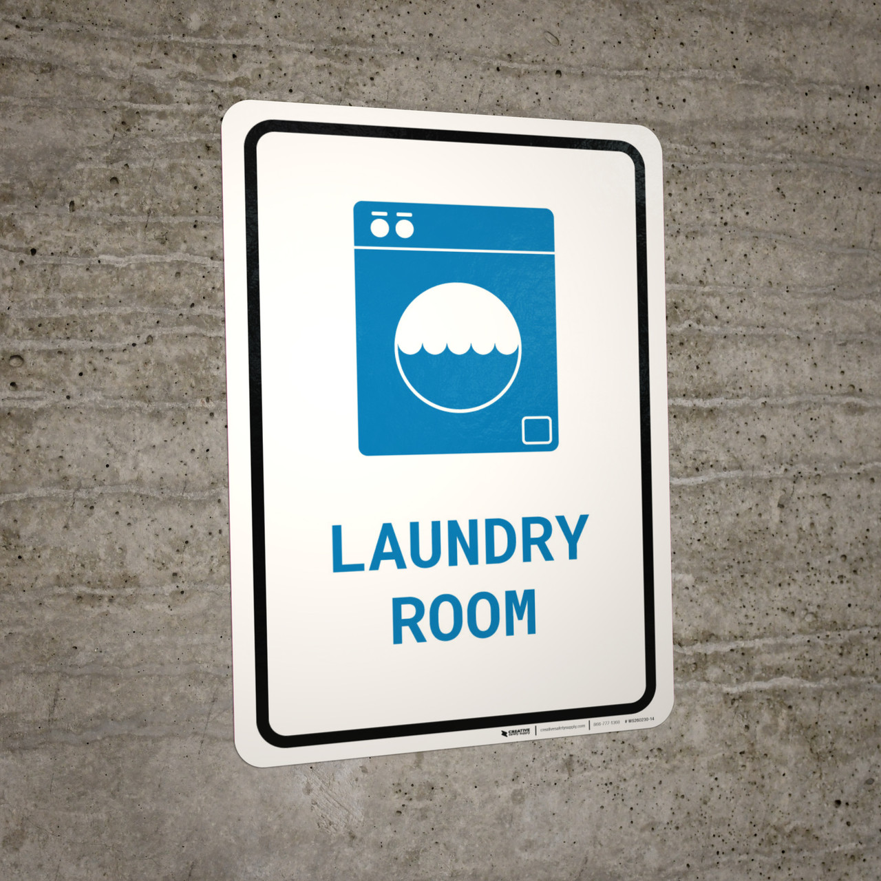 Laundry Room with Icon Portrait v2 - Wall Sign