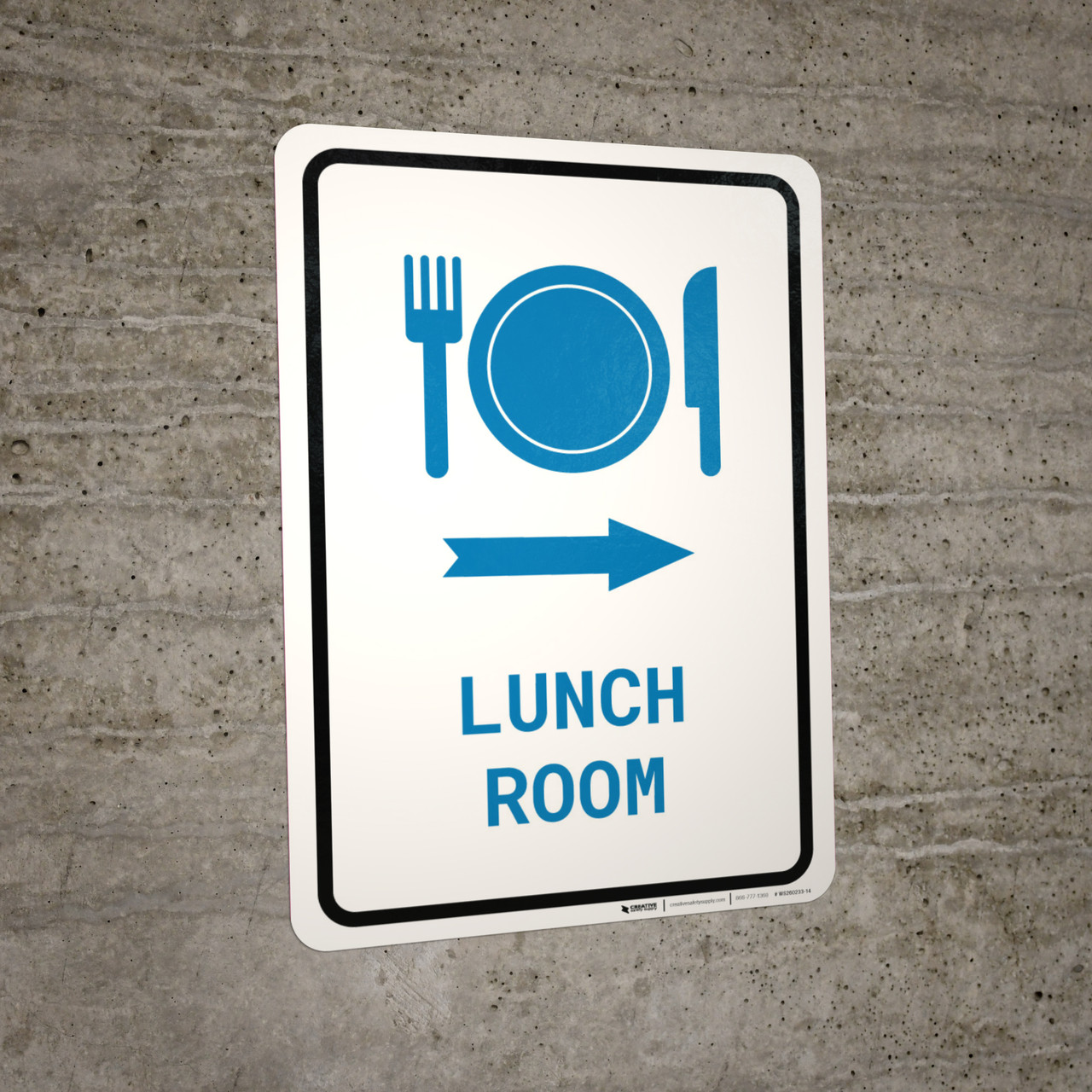 Lunch Room Right Arrow with Icon Portrait v2 - Wall Sign | Creative ...