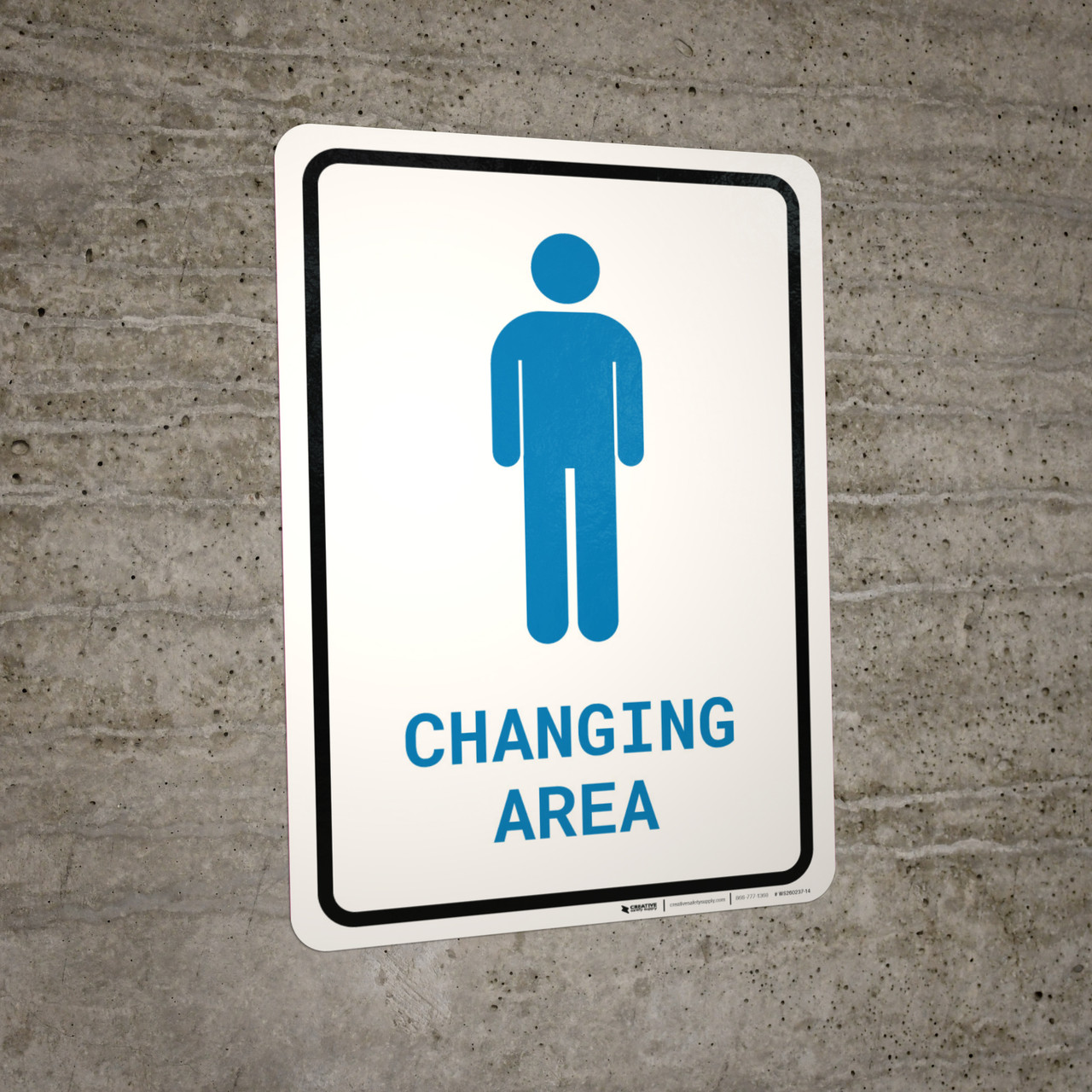 Mens Changing Area with Icon Portrait v2 - Wall Sign