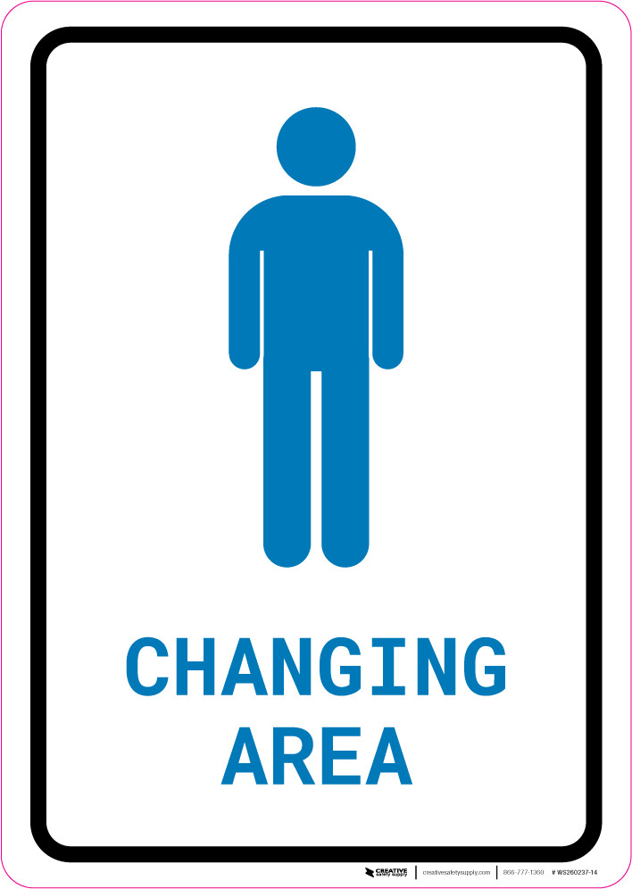 Mens Changing Area with Icon Portrait v2 - Wall Sign