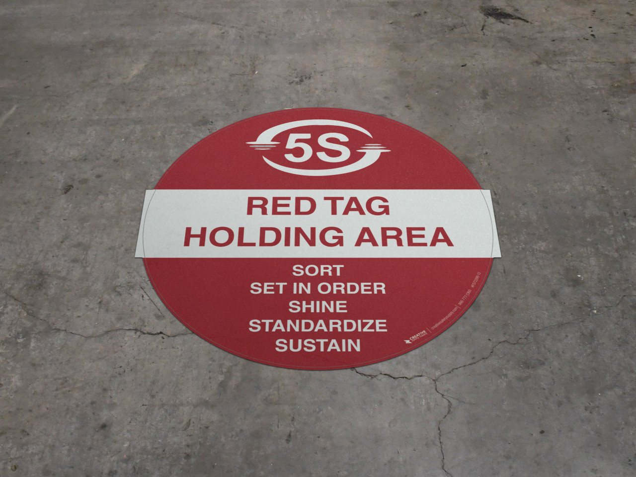 5S Red Tag Holding Area - High Resolution Print Floor Sign