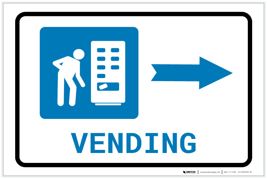 Vending Machine Right Arrow with Icon Landscape - Label