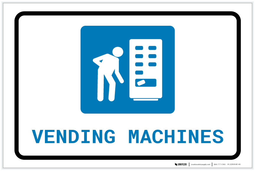 Vending Machines with Icon Landscape - Label | Creative Safety Supply