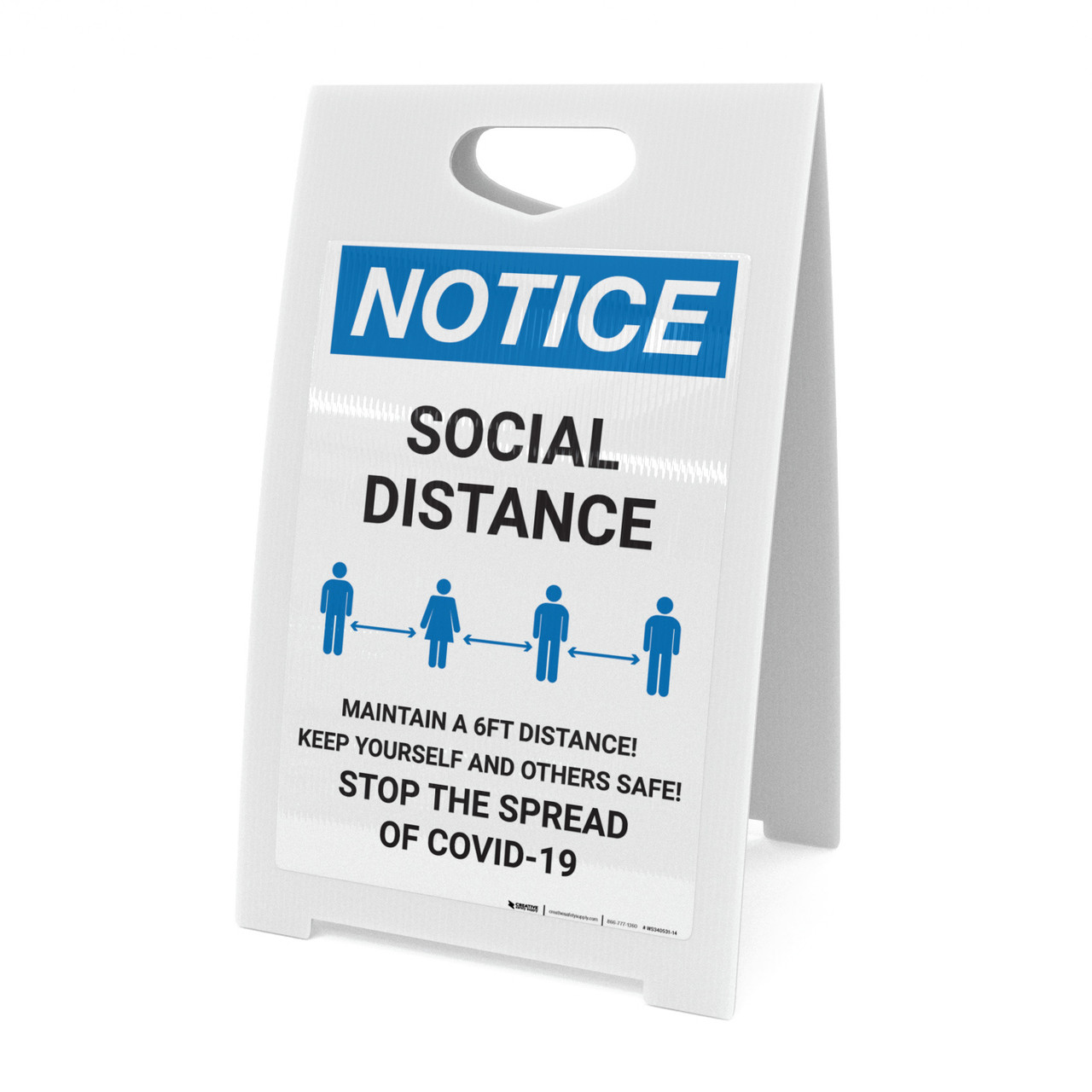 Notice: Stay Home Stay Safe ANSI Portrait - A-Frame Sign | Creative ...