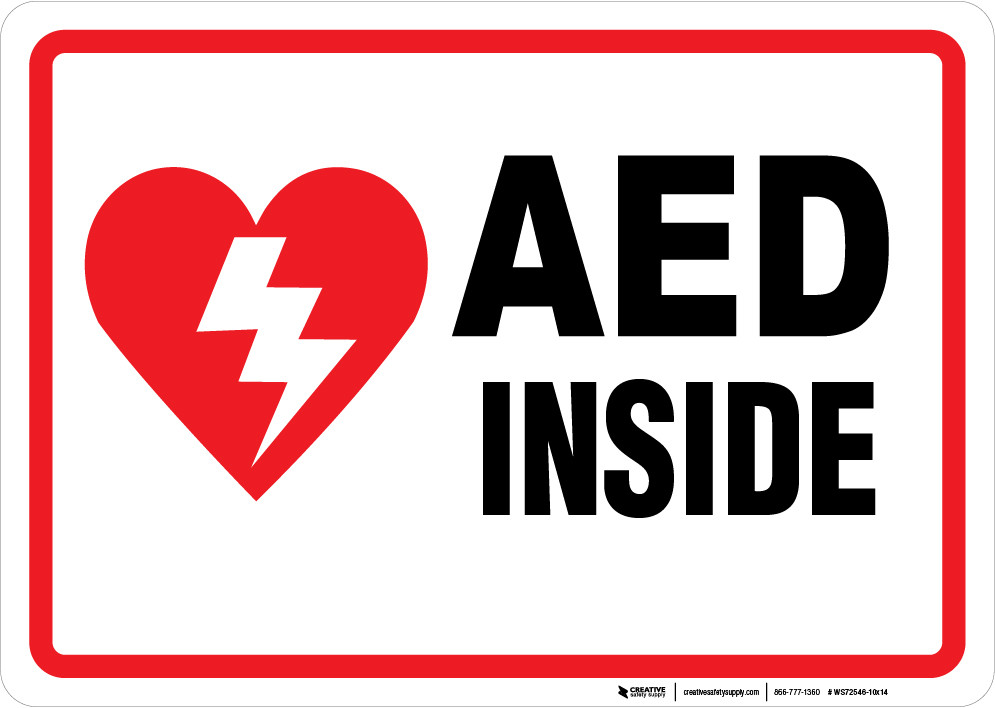AED Inside Landscape - Wall Sign