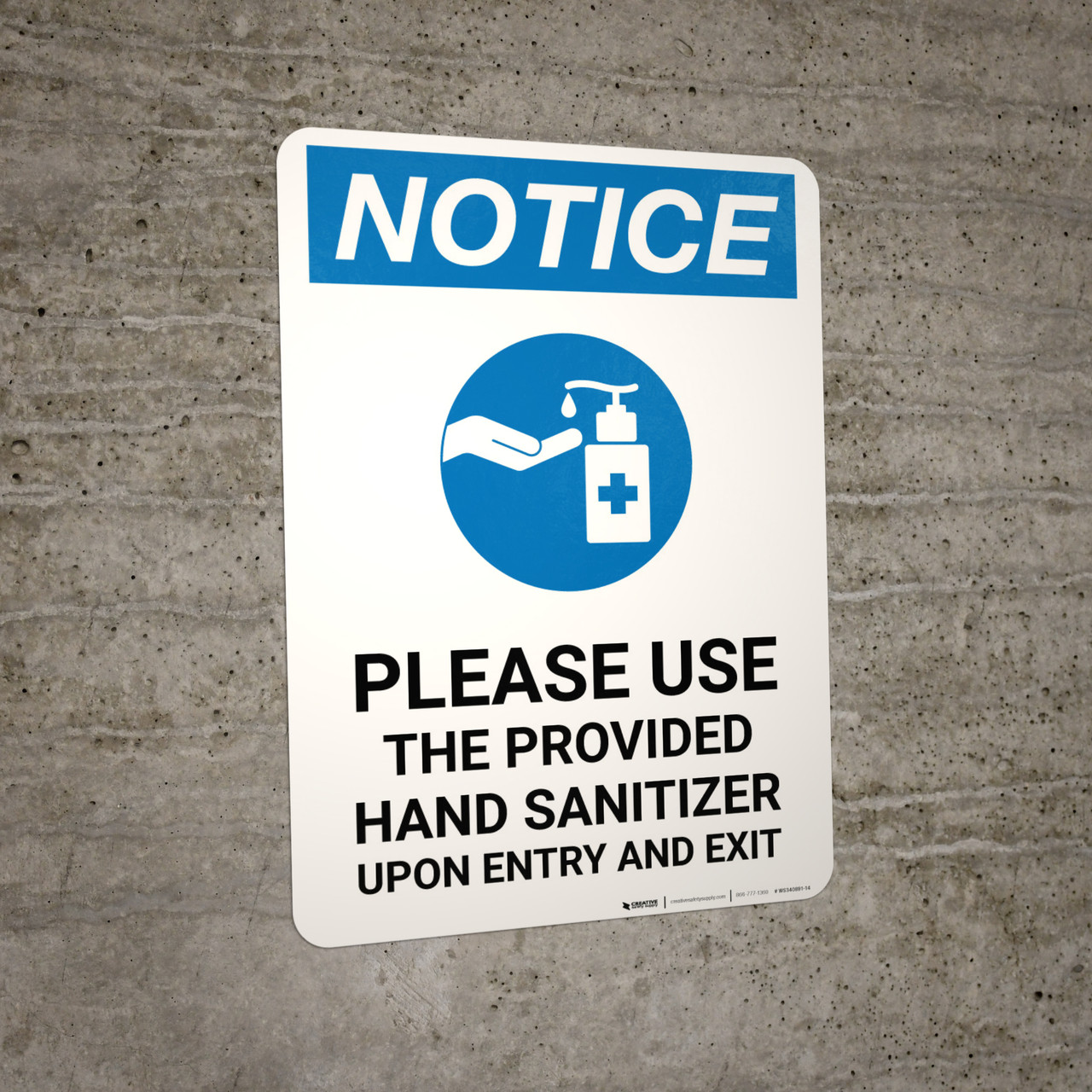 Notice: Please Use Provided Sanitizer Upon Entry and Exit with Icon ...