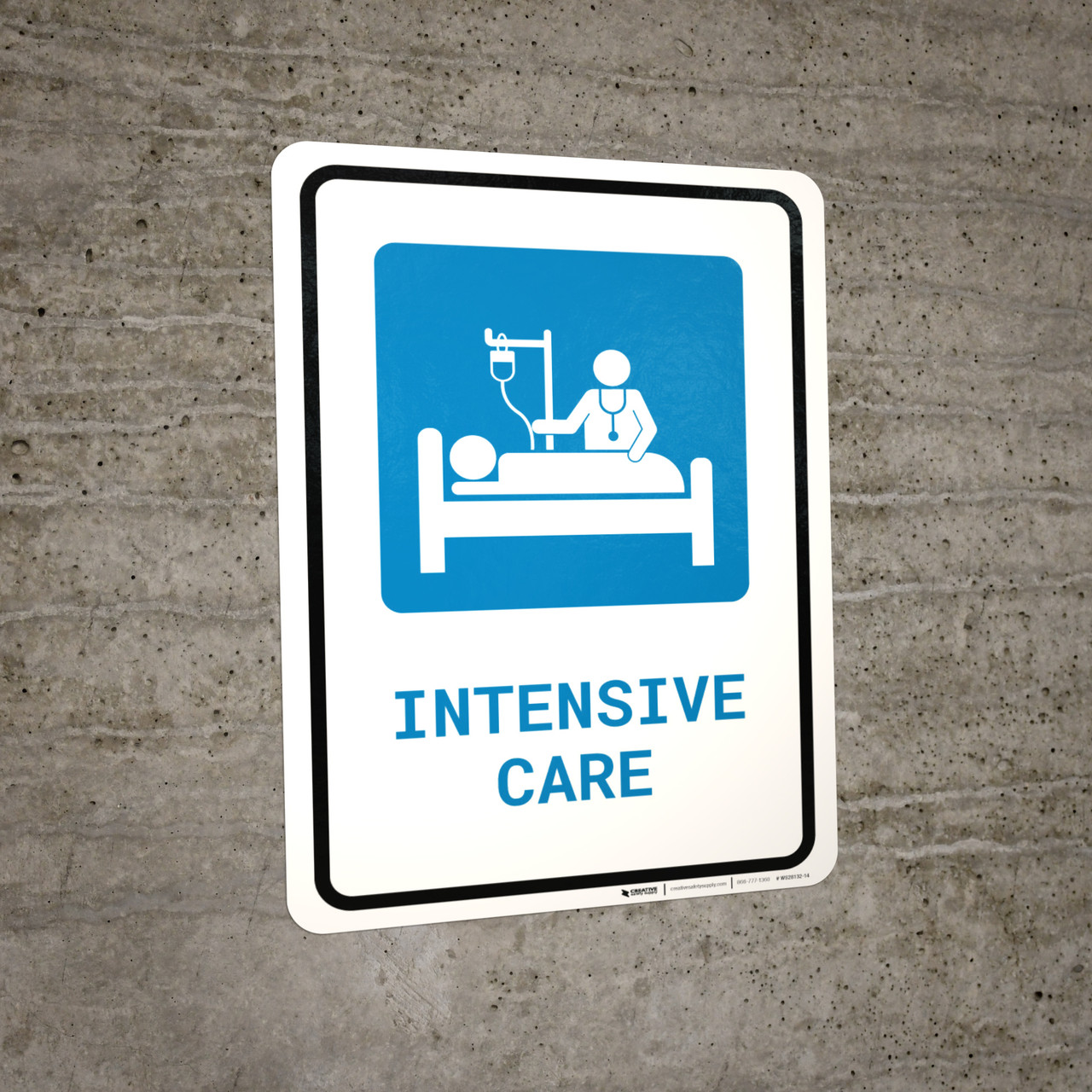 Intensive Care with Icon Portrait - Wall Sign | Creative Safety Supply