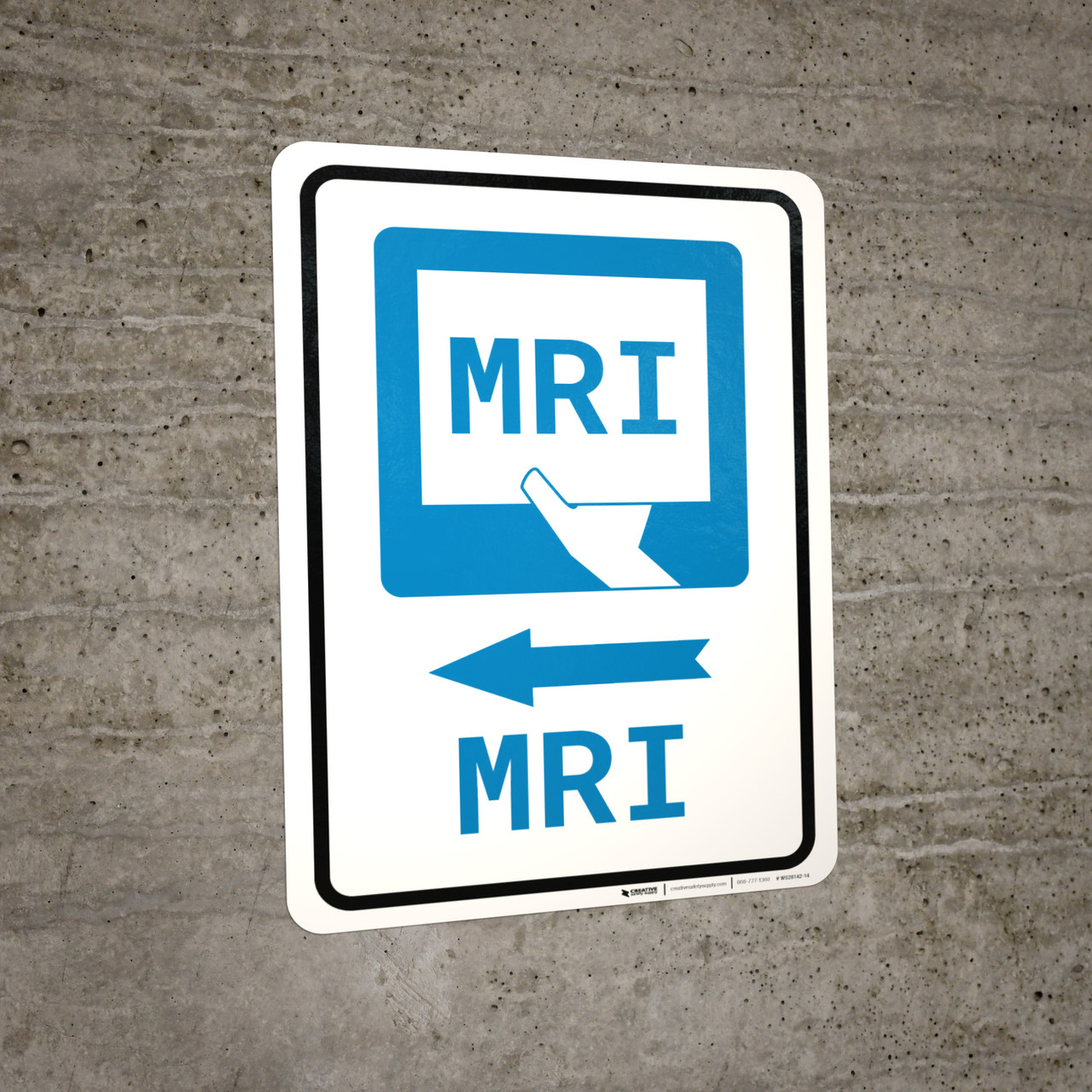 MRI Left Arrow with Icon Portrait - Wall Sign | Creative Safety Supply