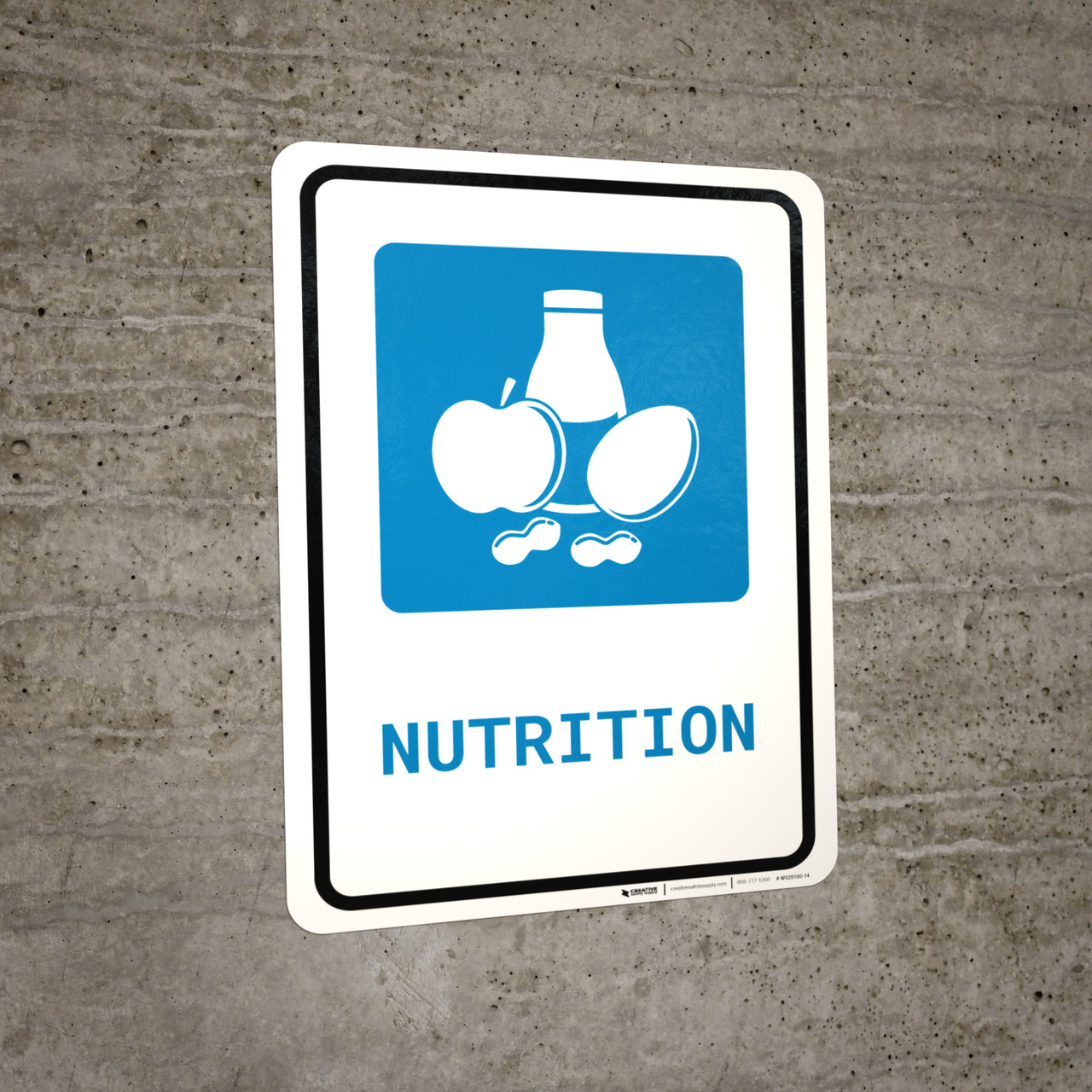 Nutrition with Icon Portrait - Wall Sign