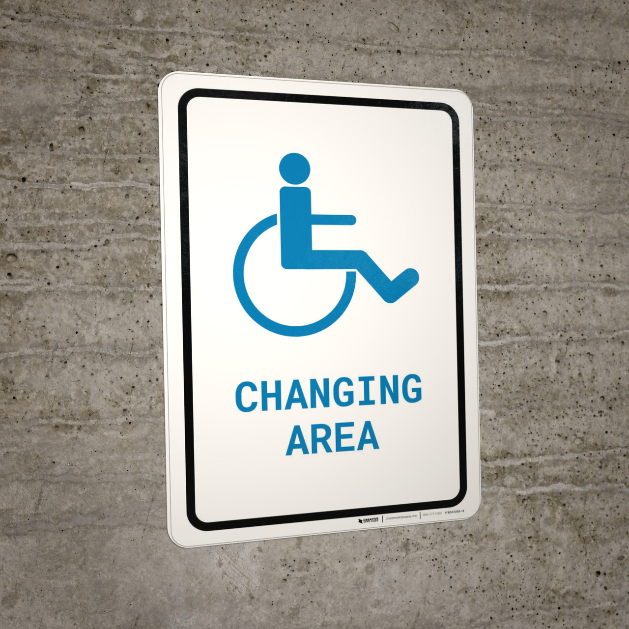 ADA Accessible Changing Area with Icon Portrait v2 - Wall Sign