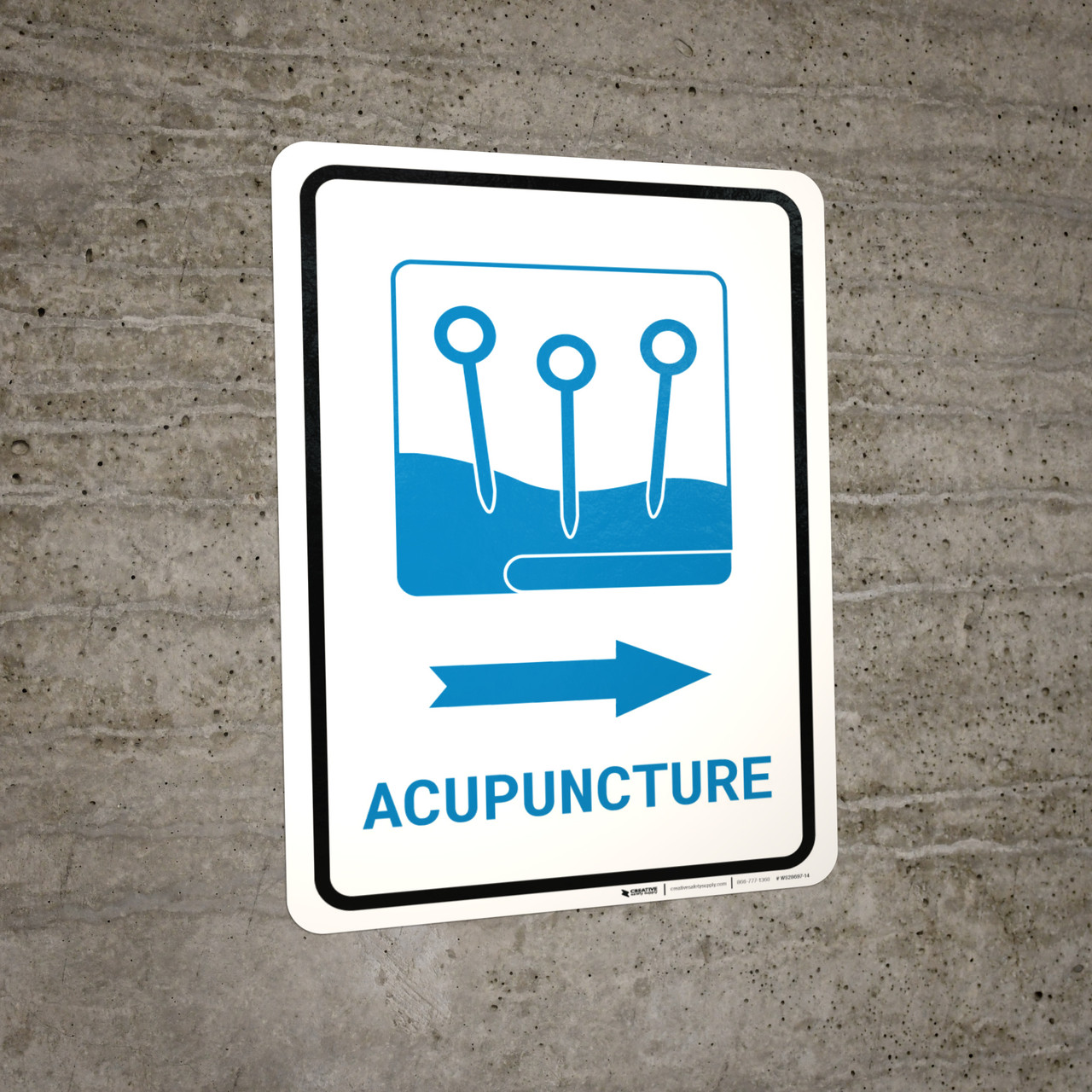 Acupuncture Right Arrow with Icon Portrait v2 - Wall Sign