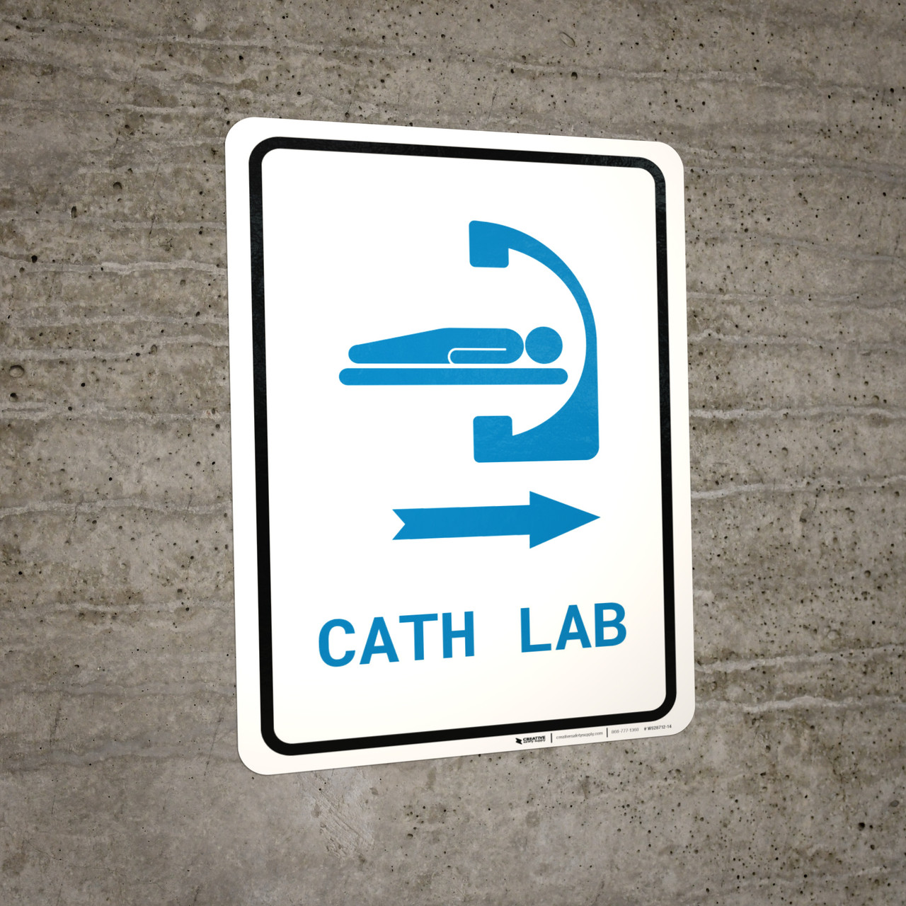 Cath Lab Right Arrow with Icon Portrait v2 - Wall Sign