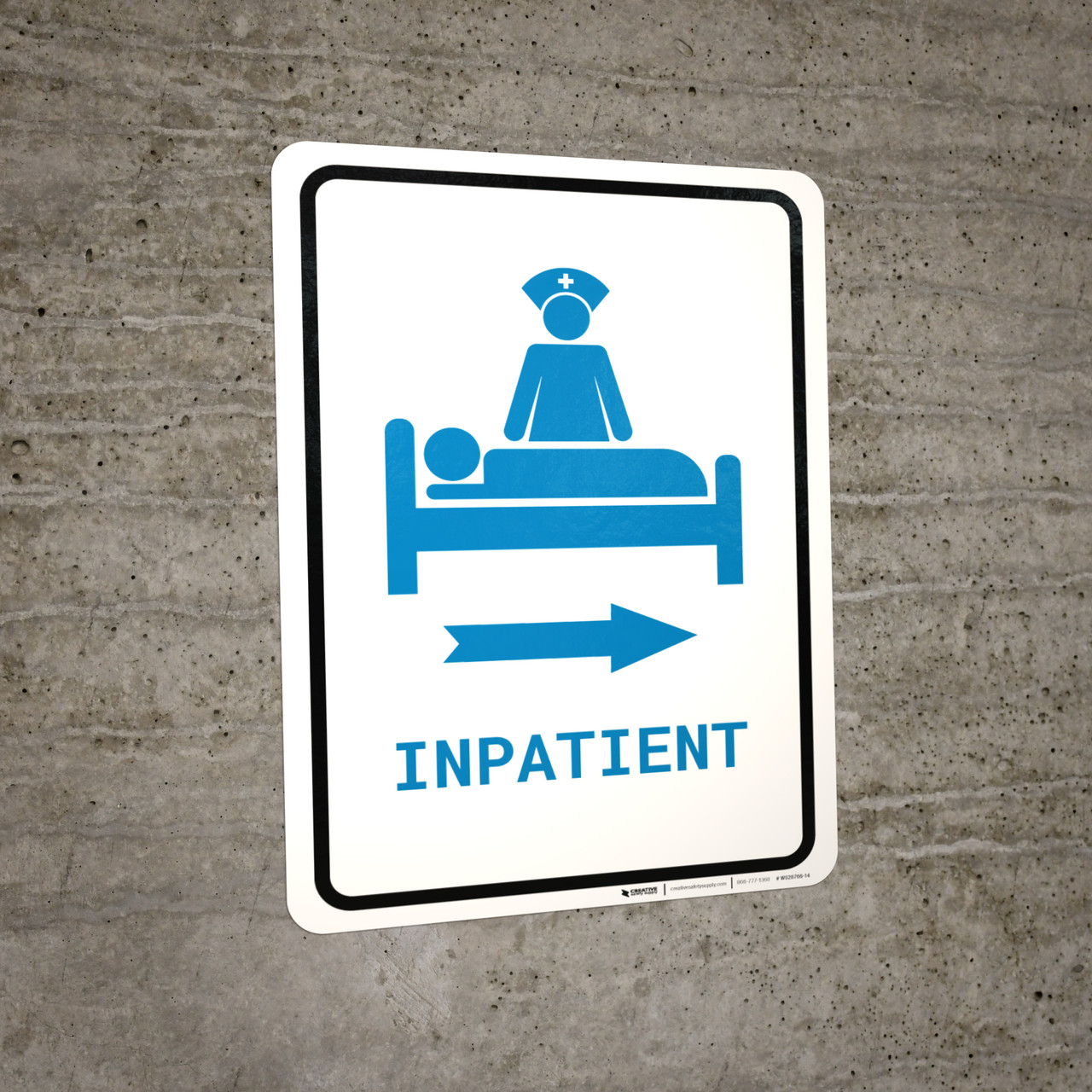 Inpatient Right Arrow with Icon Portrait v2 - Wall Sign