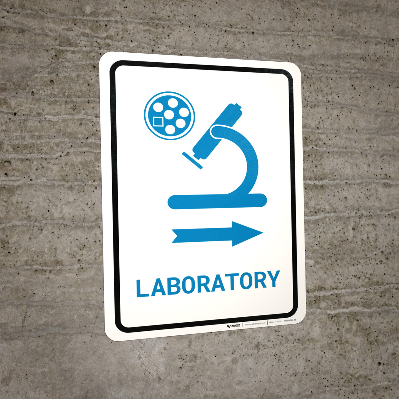 Laboratory Right Arrow with Icon Portrait v2 - Wall Sign