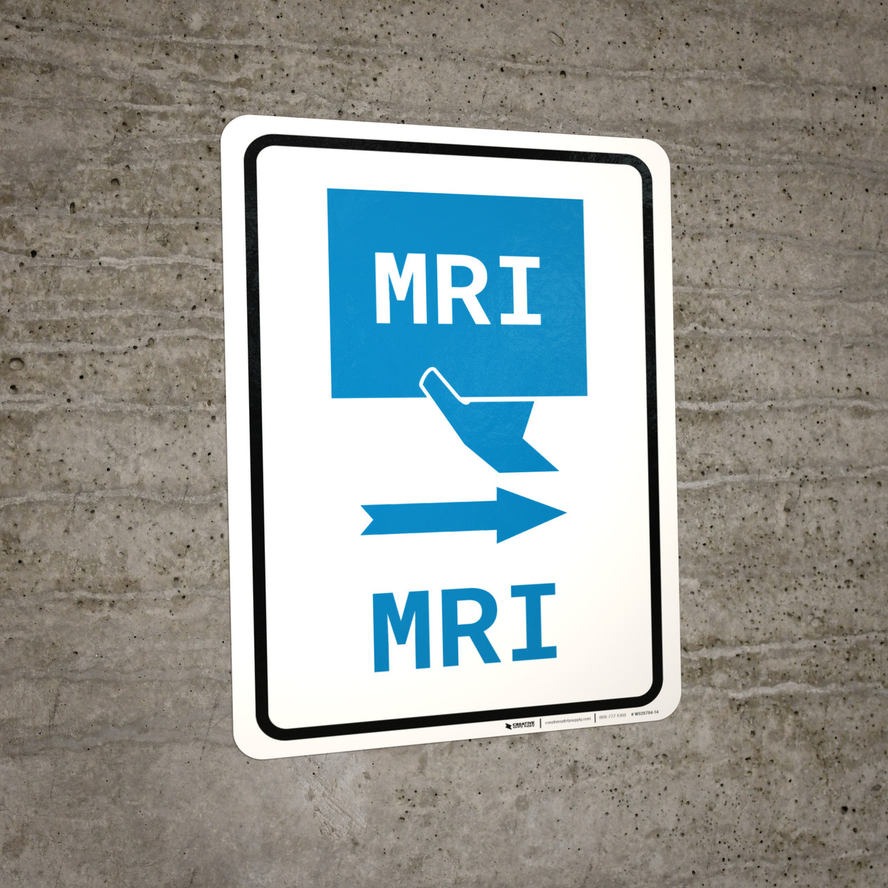 MRI Right Arrow with Icon Portrait v2 - Wall Sign | Creative Safety Supply