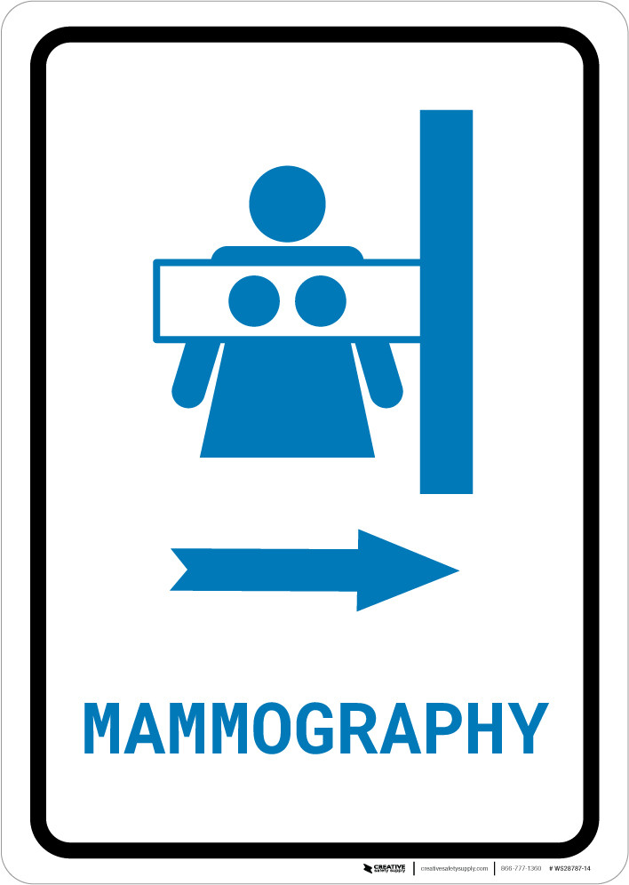 Mammography Right Arrow with Icon Portrait v2 - Wall Sign | Creative ...